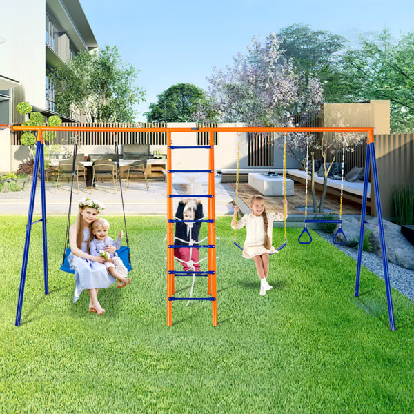 WFX Utility™ Swing Sets for Backyard 6 in 1 Swing Set 440lbs Capacity ...