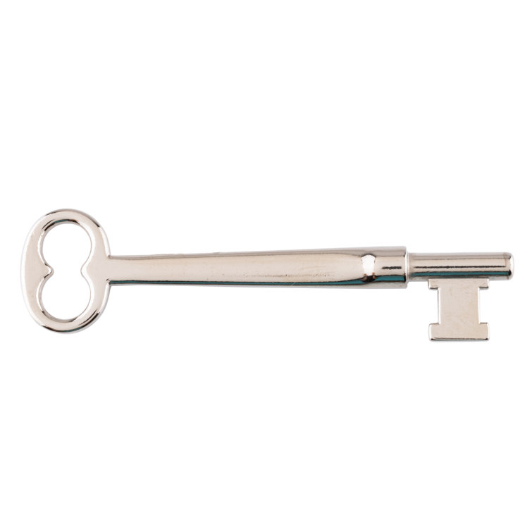 UNIQANTIQ HARDWARE SUPPLY Nickel Plated Solid Brass Skeleton Key W ...