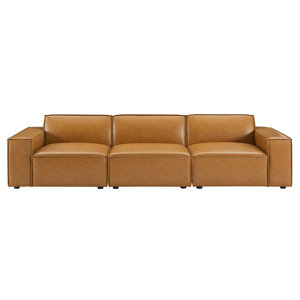 Modway Restore Vegan Leather 3-Piece Sofa | Wayfair