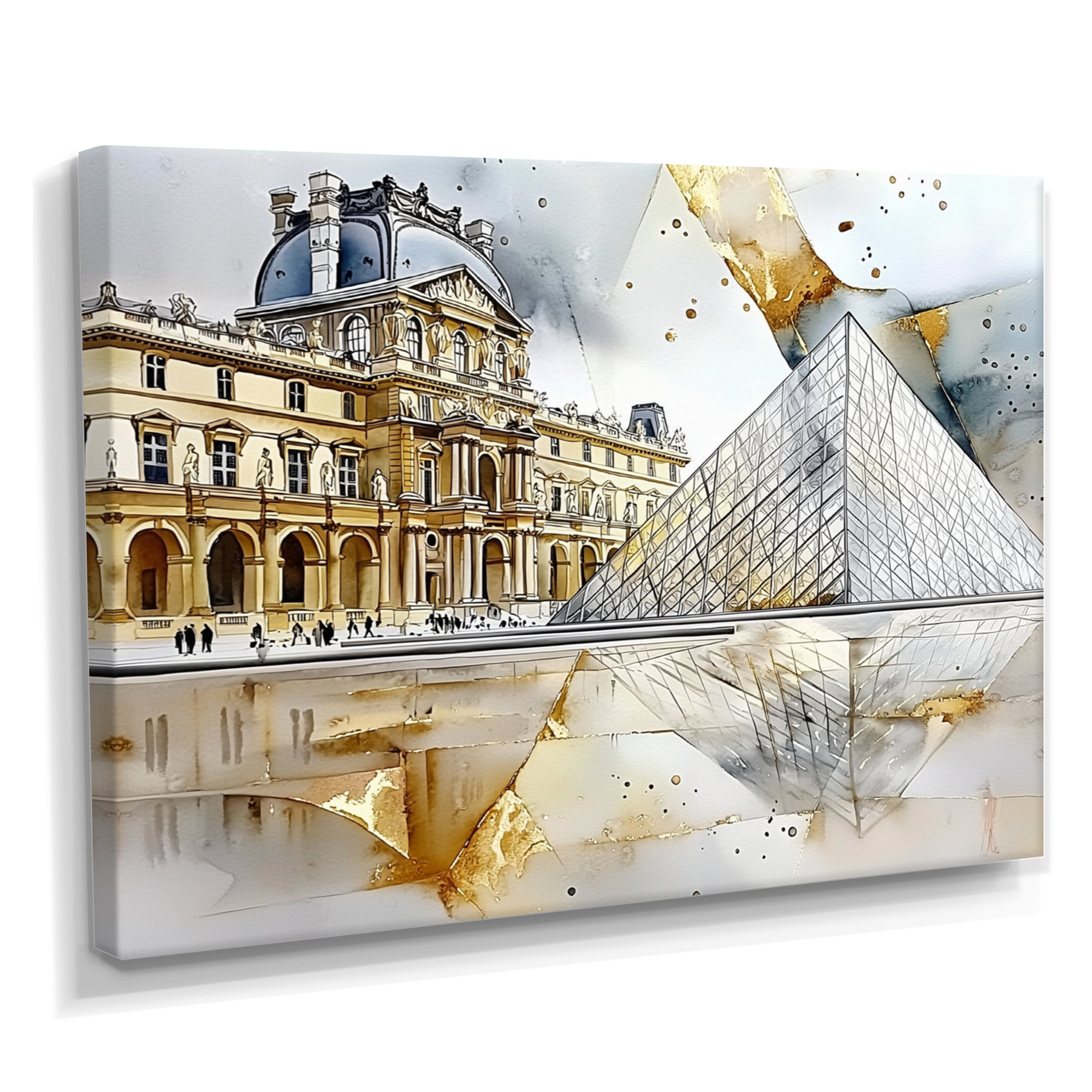 Mercer41 Abstract Louvre Reflections Landscape II - Landscapes Canvas ...