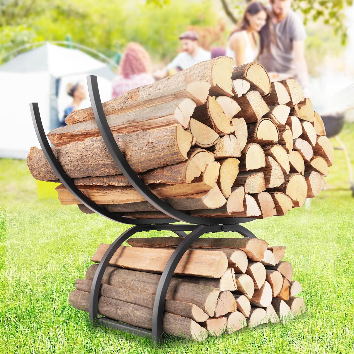 Arlmont & Co. Outdoor Wood Rack | Wayfair