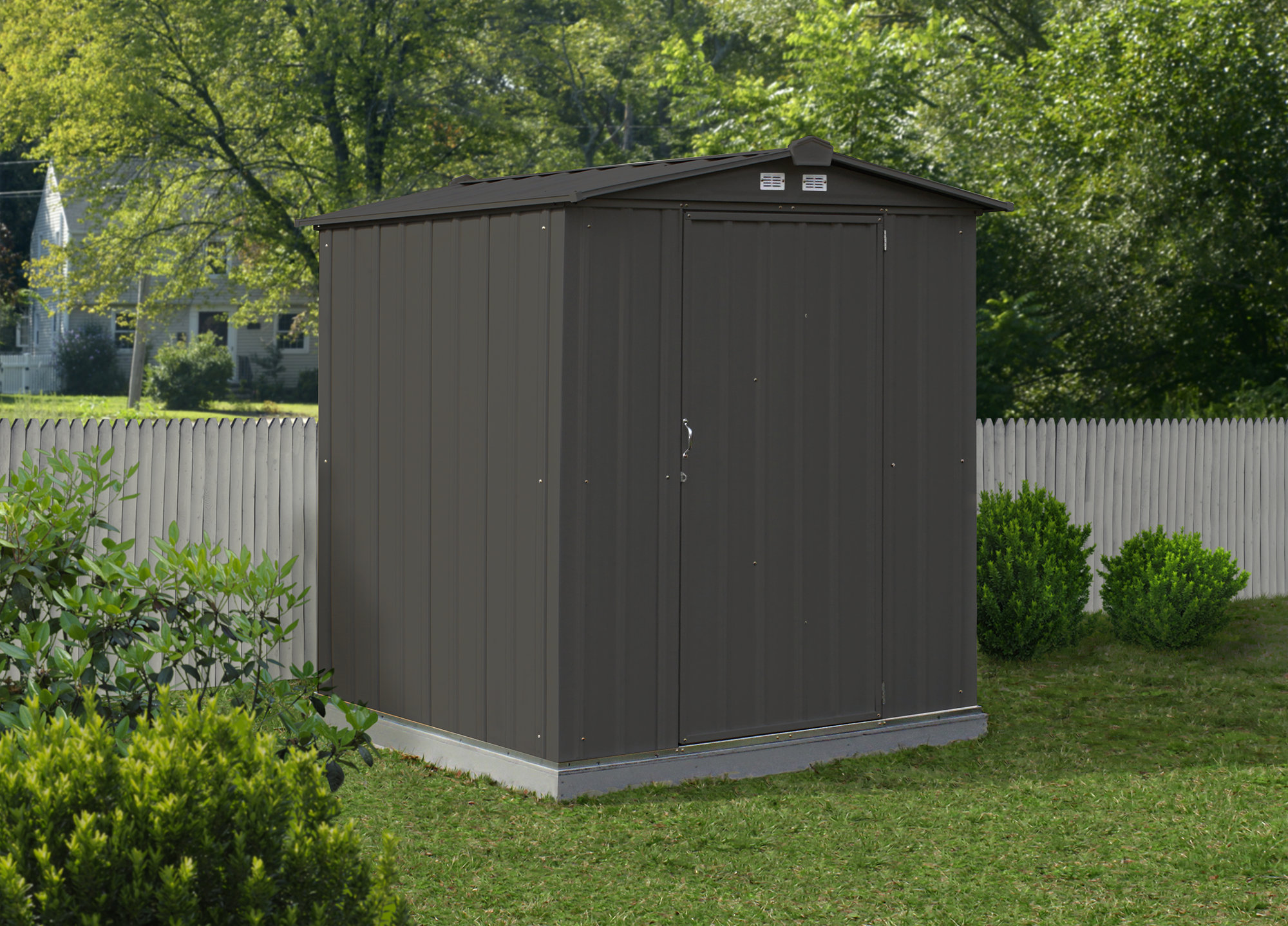 Arrow EZEE Shed Steel Storage 6 x 5 ft. Galvanized Low Gable & Reviews ...