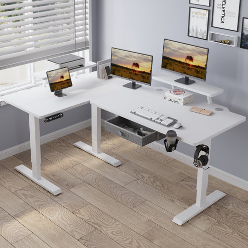 L-Shaped White Desks You'll Love | Wayfair
