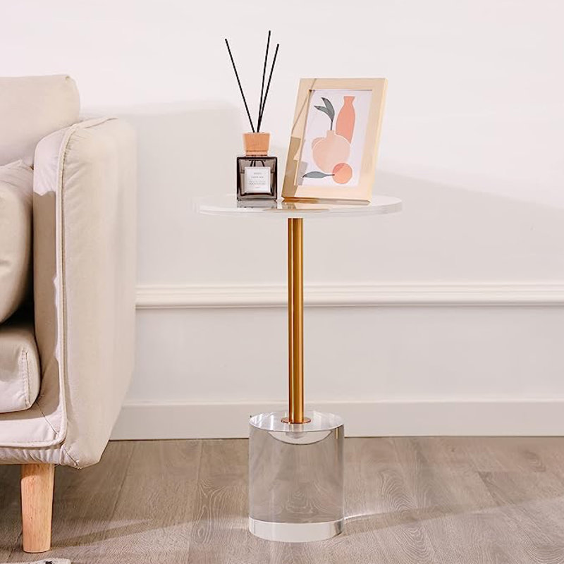 Everly Quinn Xinran 21.7" Tall Pedestal Acrylic End Table & Reviews ...