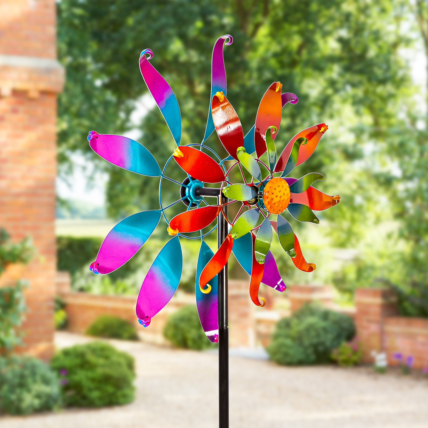 Arlmont & Co. Rudich 75"H Multi Wave Wind Spinner | Wayfair