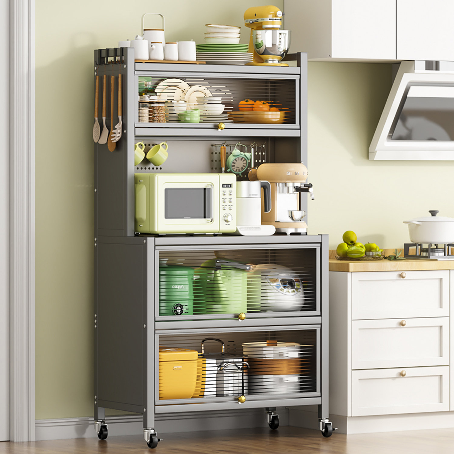 Latitude Run® Kitchen Metal Storage Cabinets | Wayfair