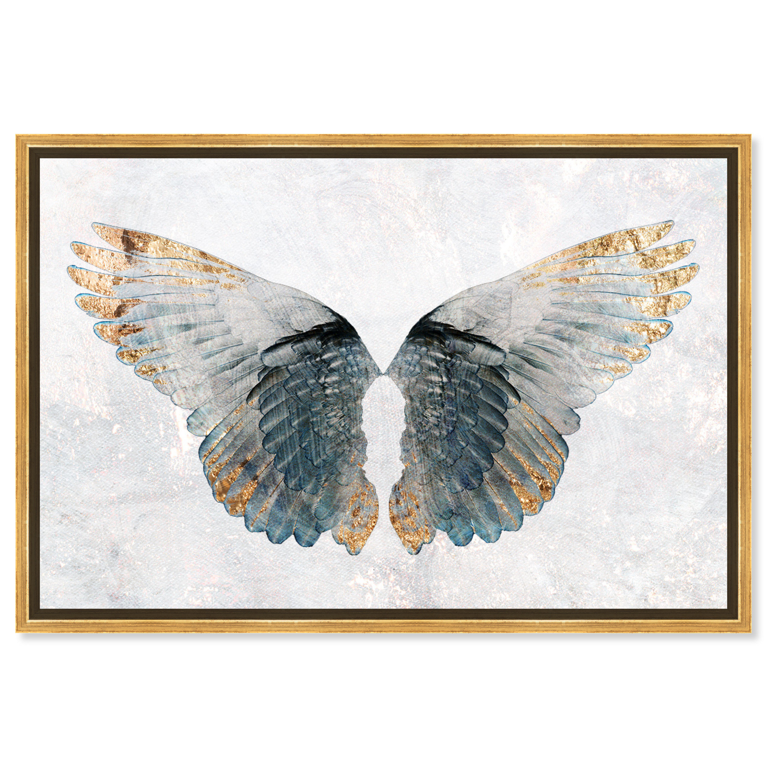 Oliver Gal Prints Open Your Wings Blue, Celestial Angel Glam Gold ...