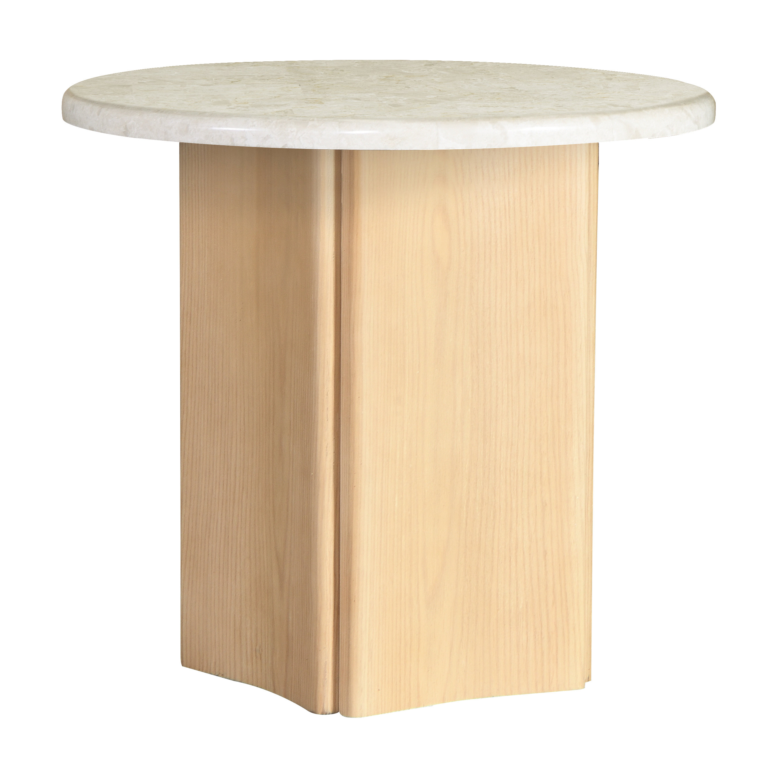Orren Ellis Tanaisa Round Pedestal End Table with Marble Top | Wayfair