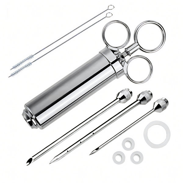 FixtureDisplays Meat Injector Syringe BBQ Injection Kit for Smoking ...