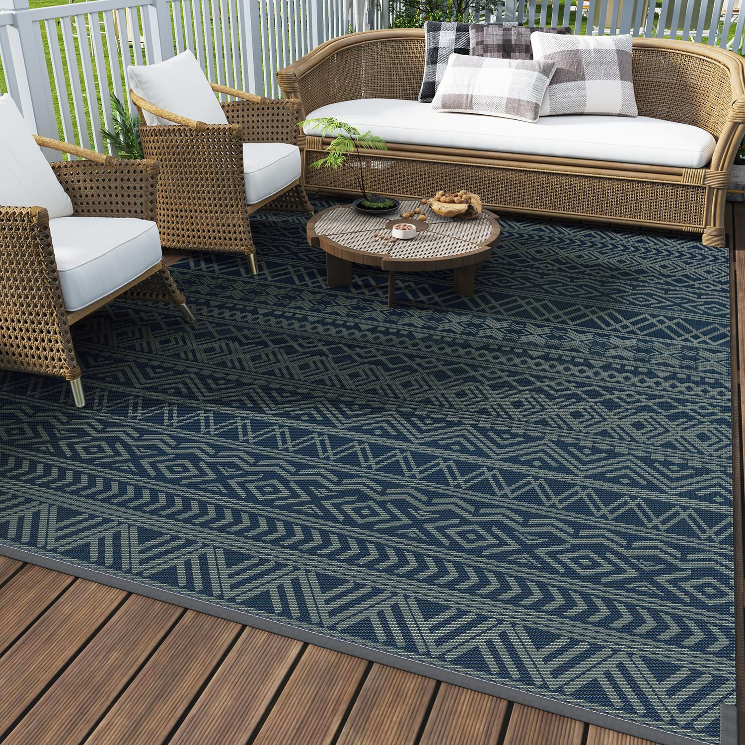 Dakota Fields Outdoor Rug 8X10 Waterproof Outdoor Patio Rug Mat ...