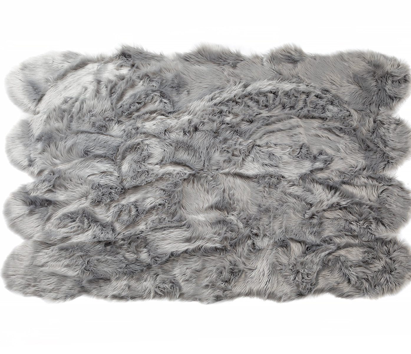 Walk On Me Octo Pelt Faux Fur Washable Gray Area Rug - 5' x 7' | Wayfair