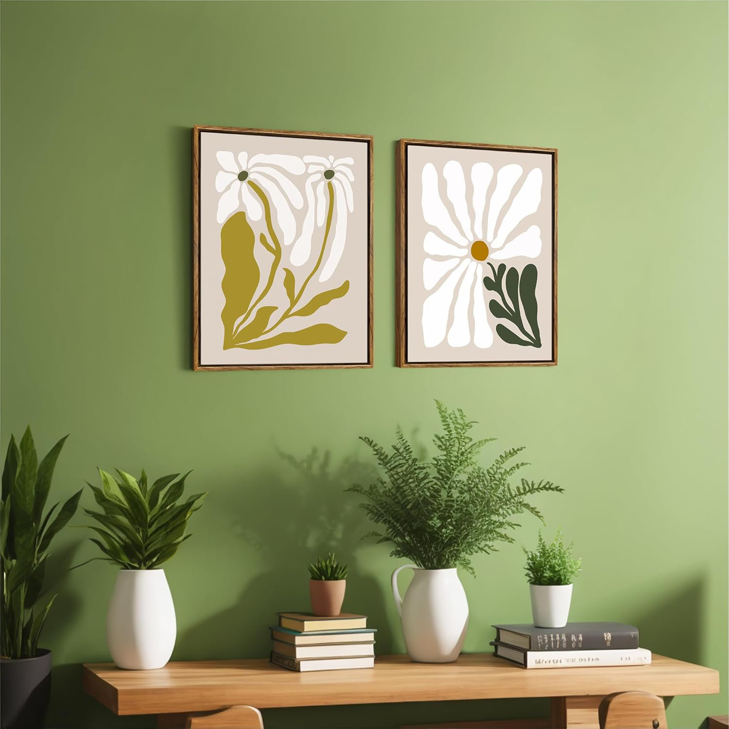 Dakota Fields Bohemian Flower Frame Wall Art Abstract Flower Picture ...
