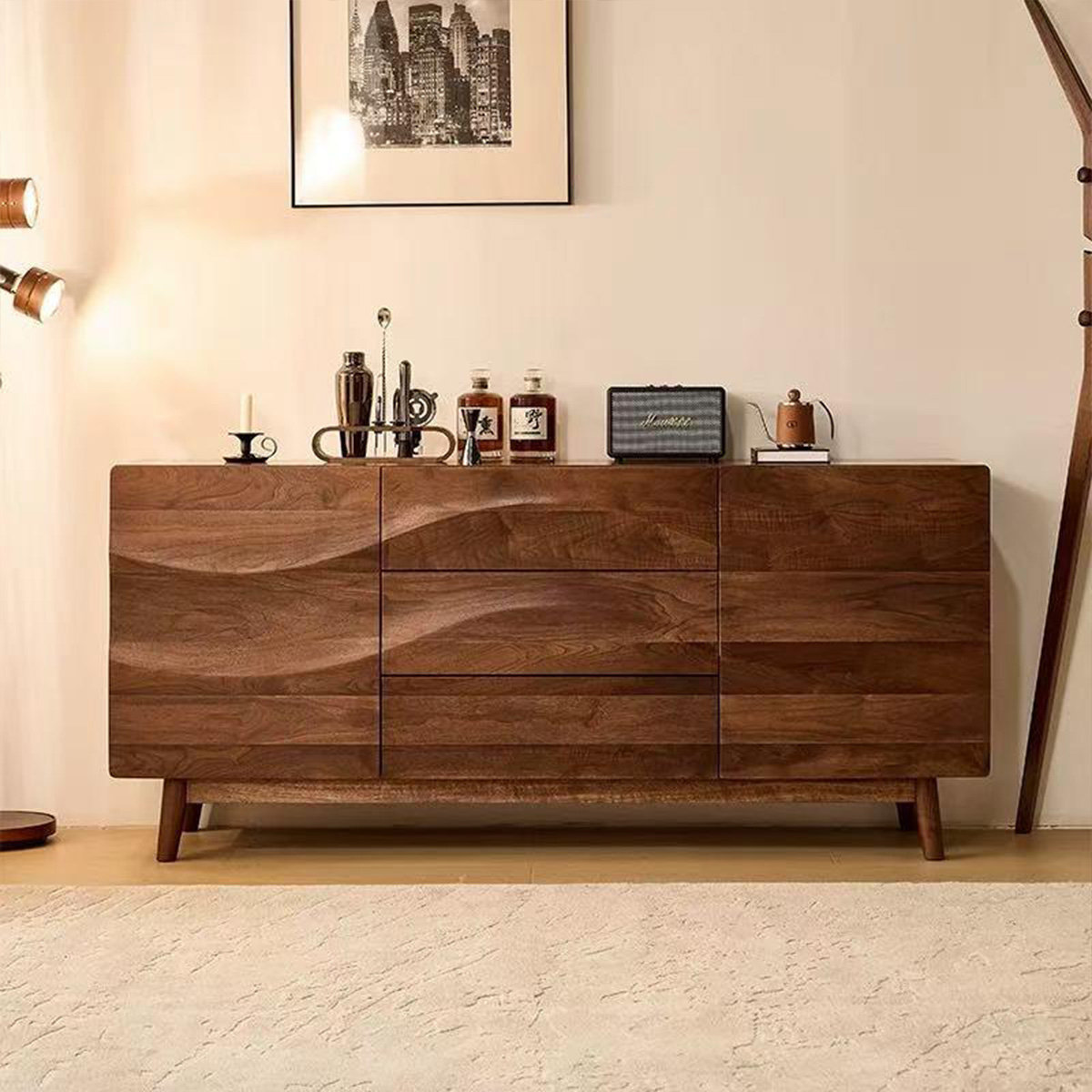 Hokku Designs Antique-style Walnut Wood Storage Cabinet with Modern ...