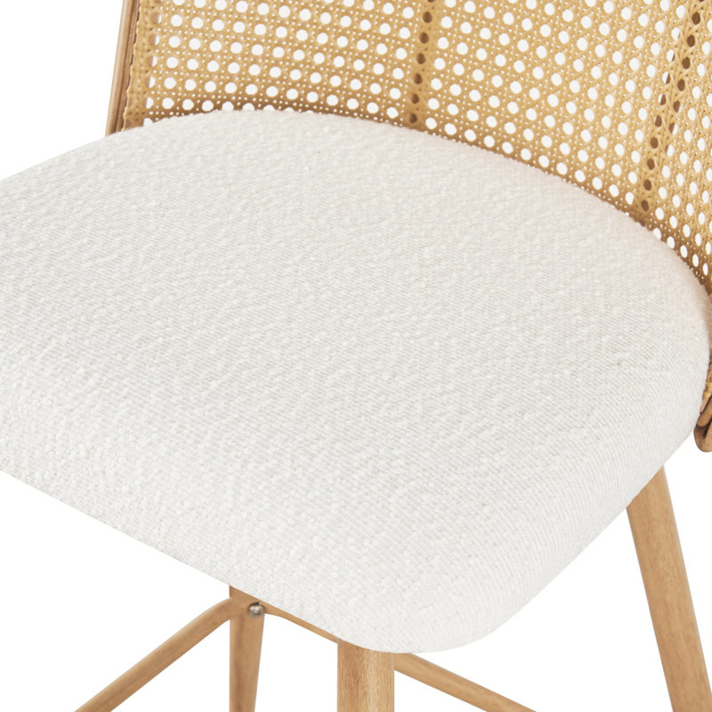 Bay Isle Home™ Rattan Counter Height Bar Stools, 26'' Modern Boucle ...