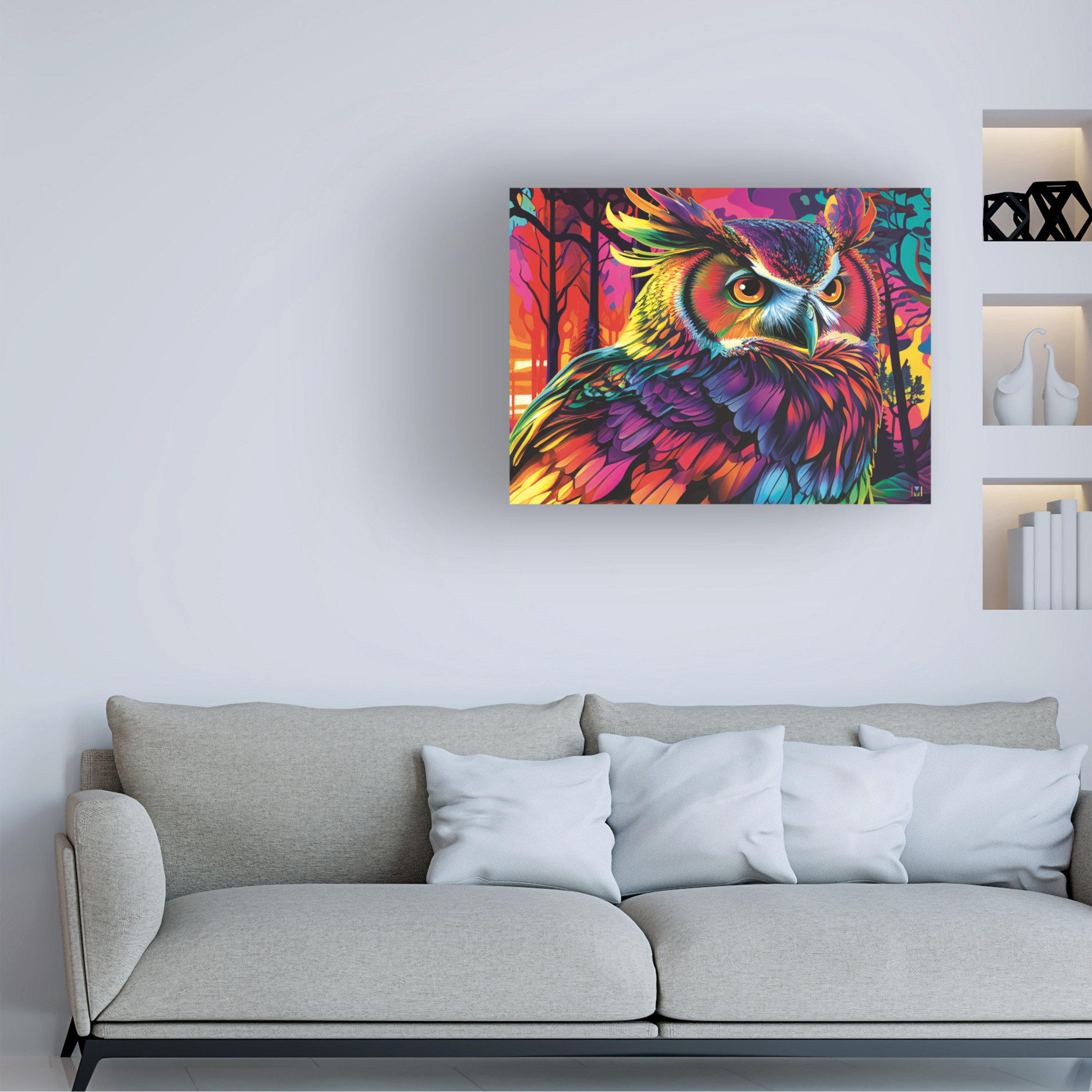 Winston Porter Michael David Ward Rainbow Owl Canvas Art | Wayfair