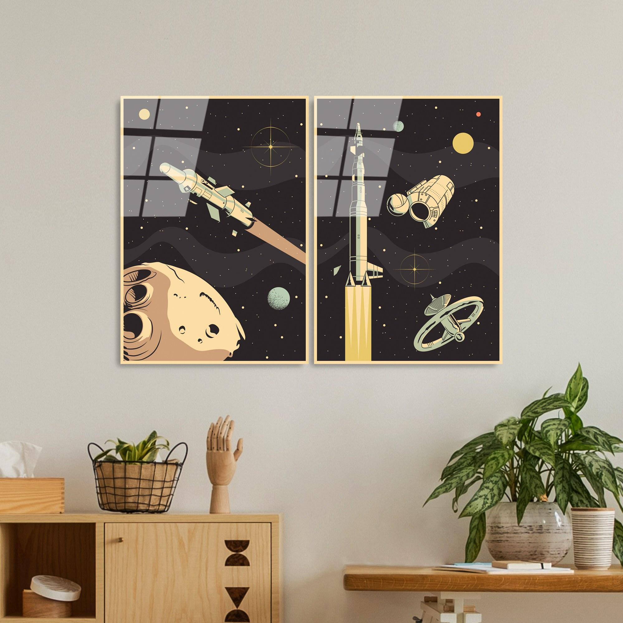Latitude Run® 2 Pieces Print Set on Glass | Wayfair