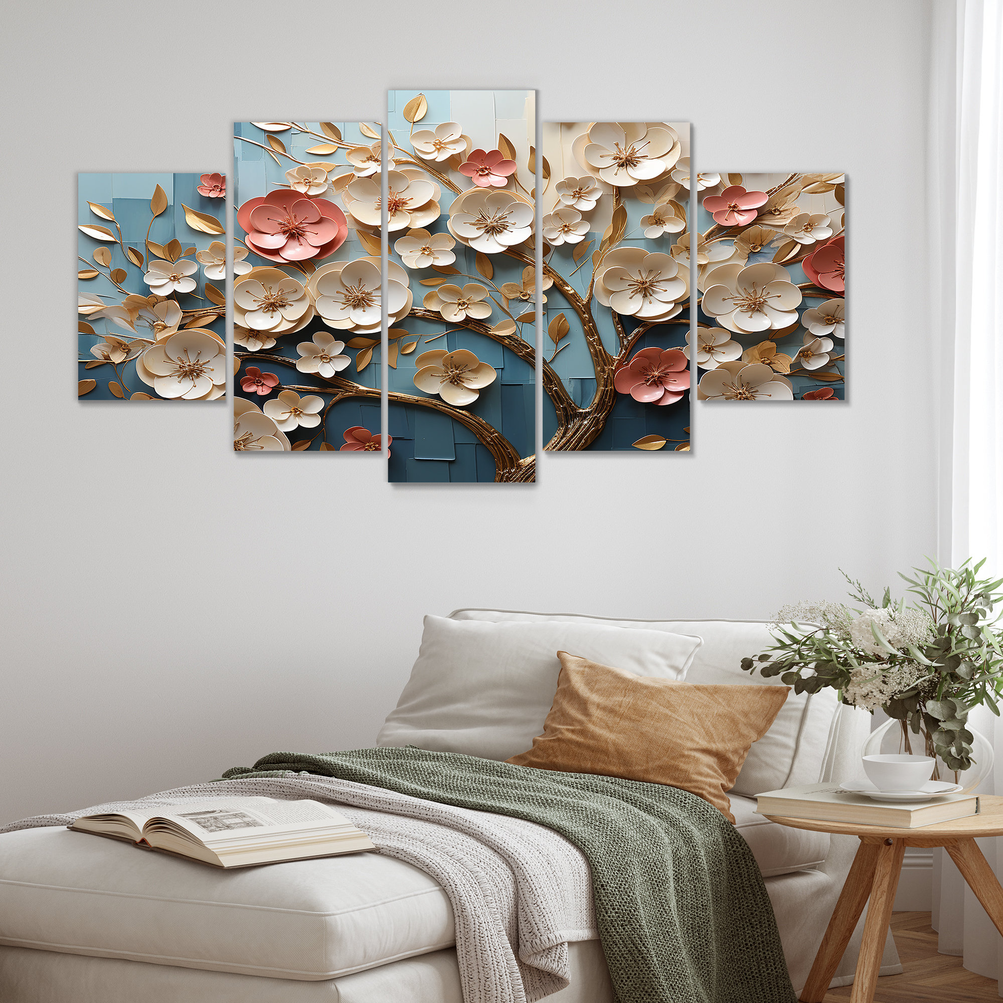 Lark Manor™ Dynamic White And Pink Petals Tree III - Abstract Floral ...