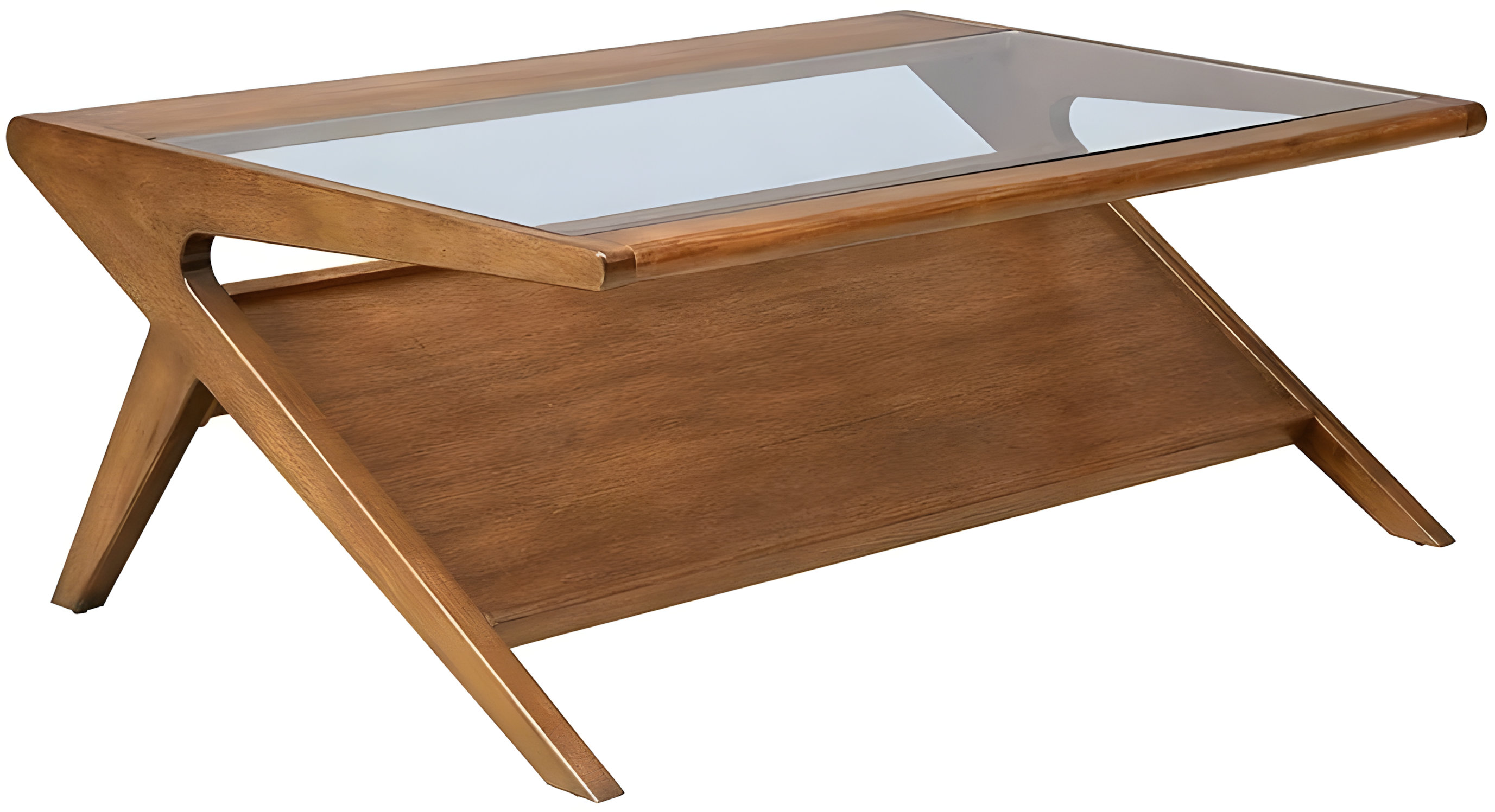 Corrigan Studio® Rocket Coffee Table - Solid Wood Frame With Tempered ...