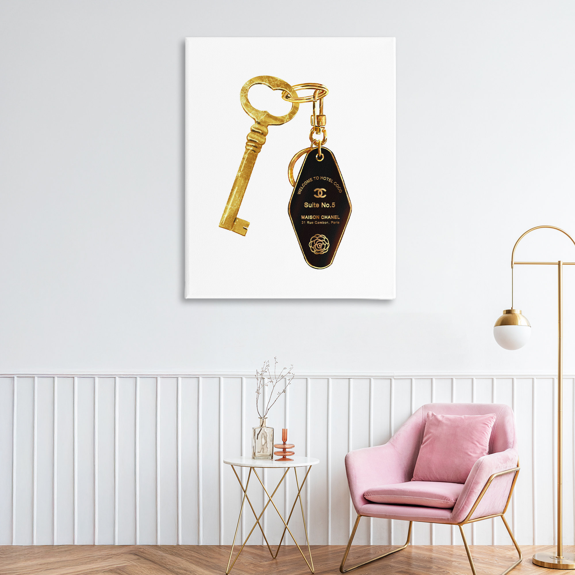 Ebern Designs Luxury Fashion Key Canvas, design by Ziwei Li | Wayfair