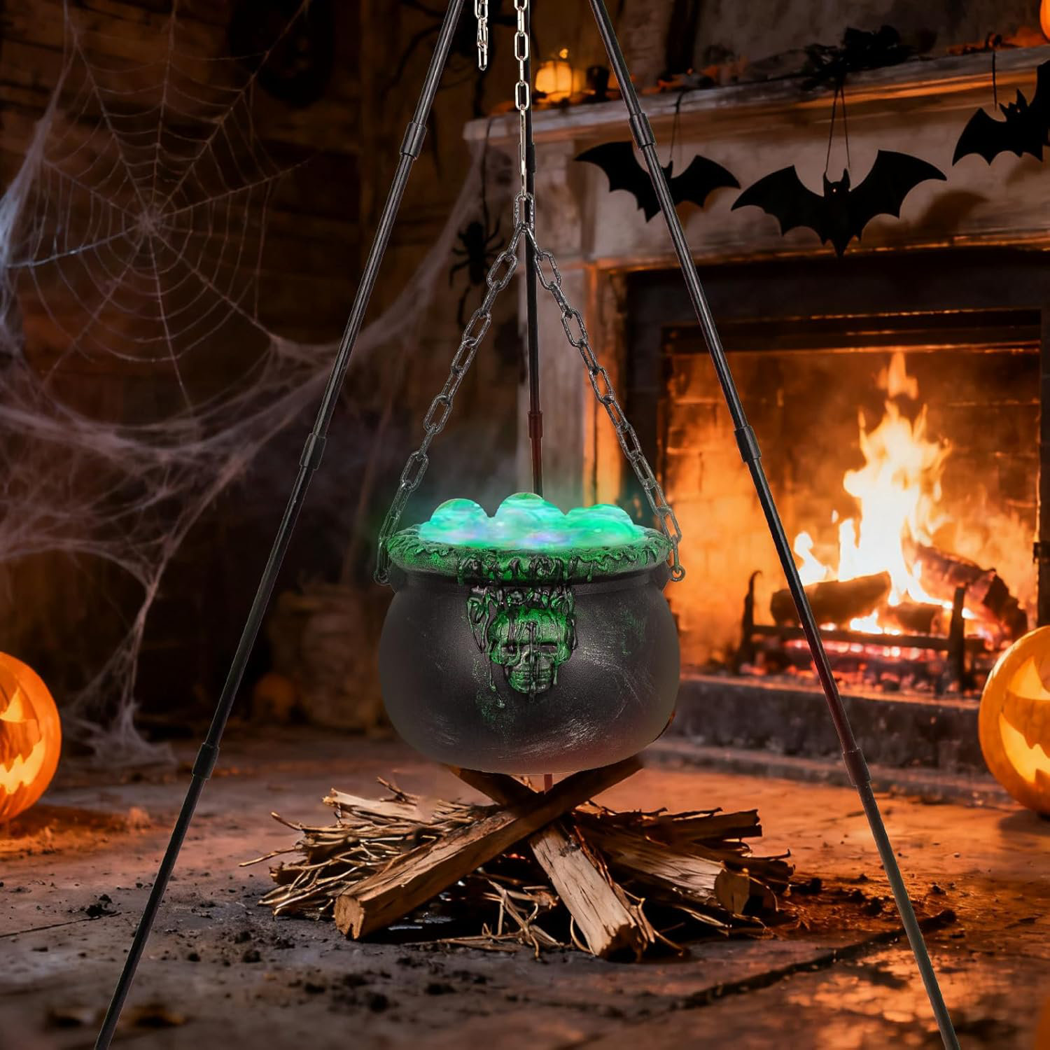 Williston Forge Witches Cauldron Halloween Decor With Tripod Stand ...