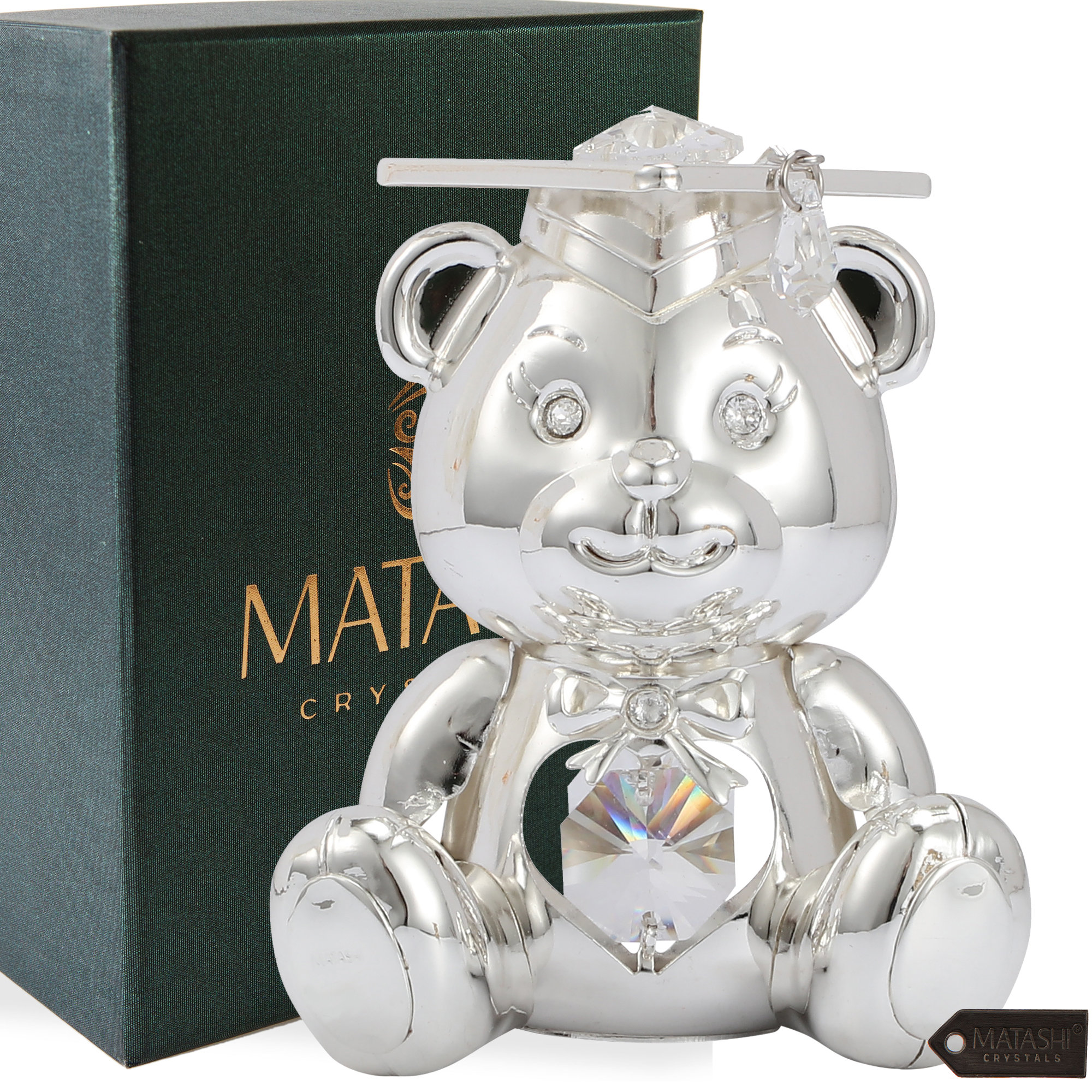 Matashi Crystal Graduation Bear with Crystals Figurine | Wayfair