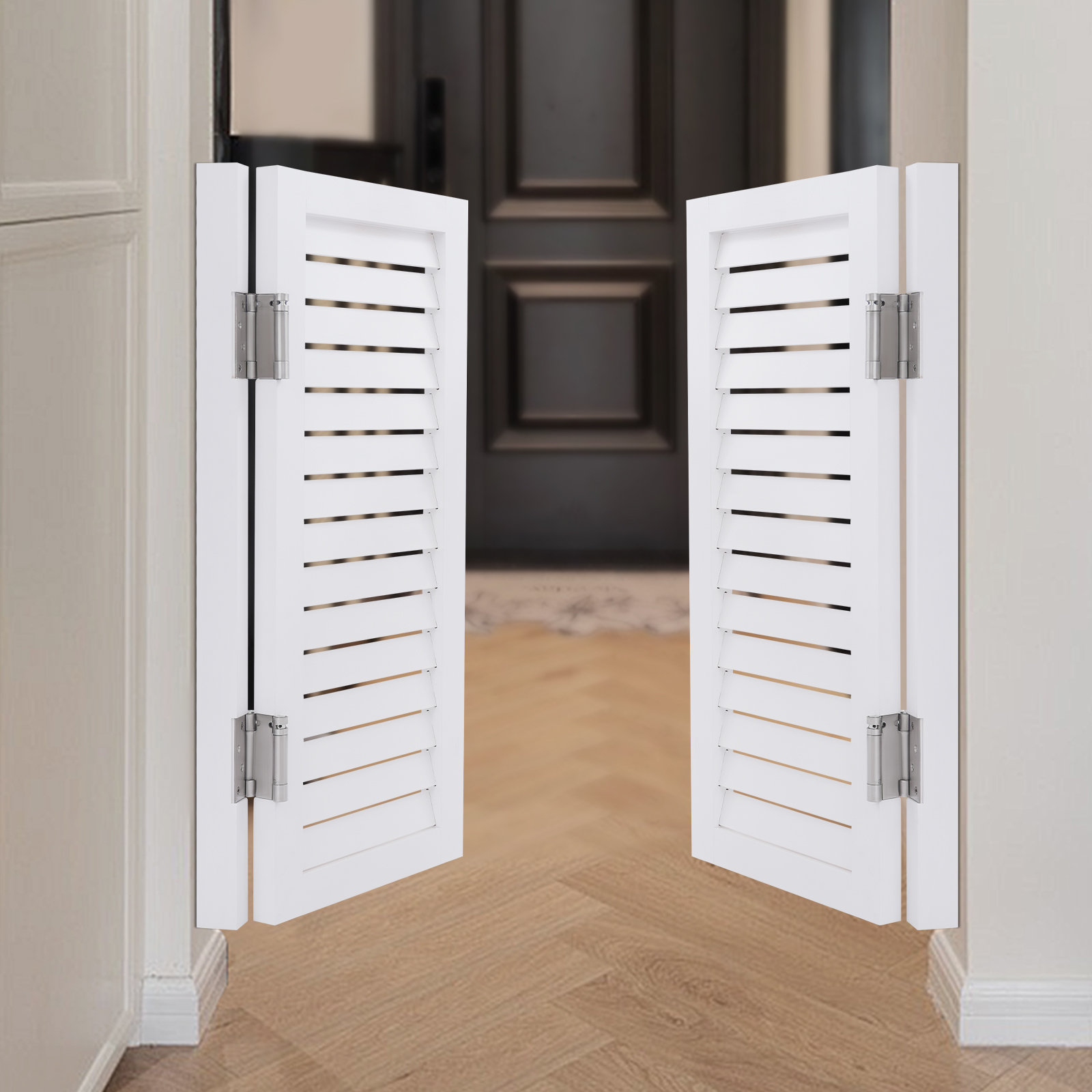 DENFER Solid Wood Café / Saloon Door Dual Partition Door Porch Entrance ...