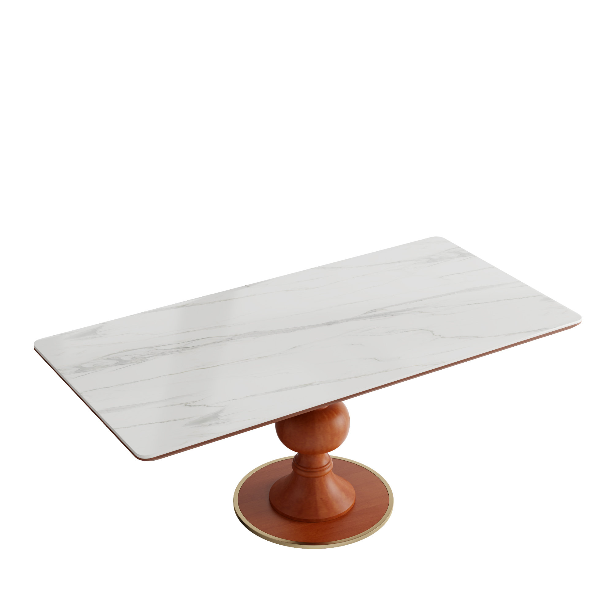 Darby Home Co Dining Table Stone Top Solid Wood Base - Wayfair Canada