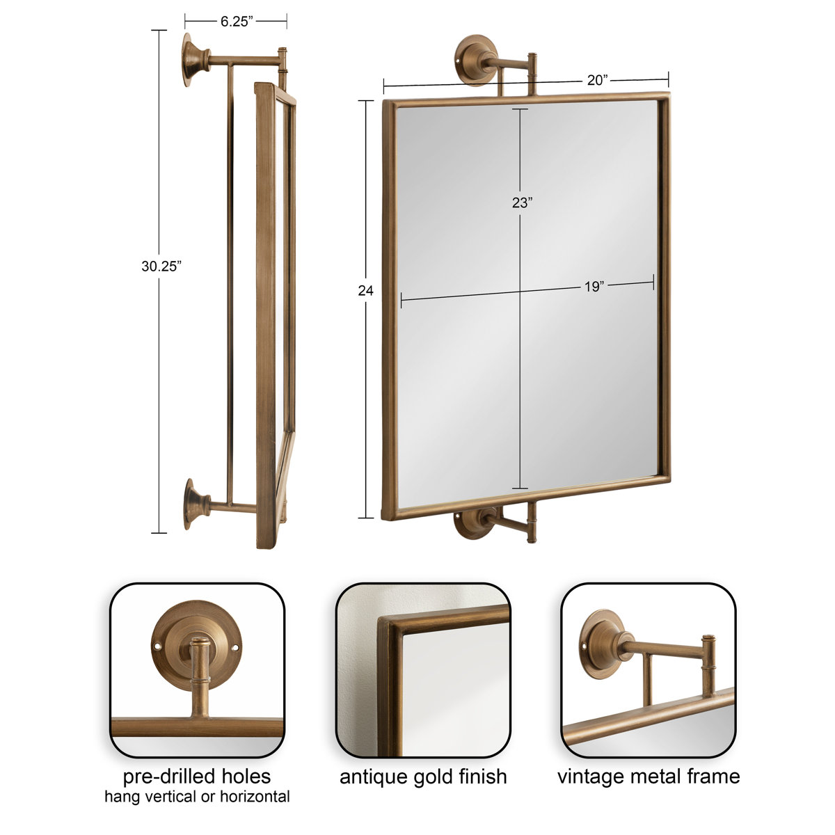 Willa Arlo™ Interiors Dunnell Rectangle Pivot Bathroom Wall Mirror ...