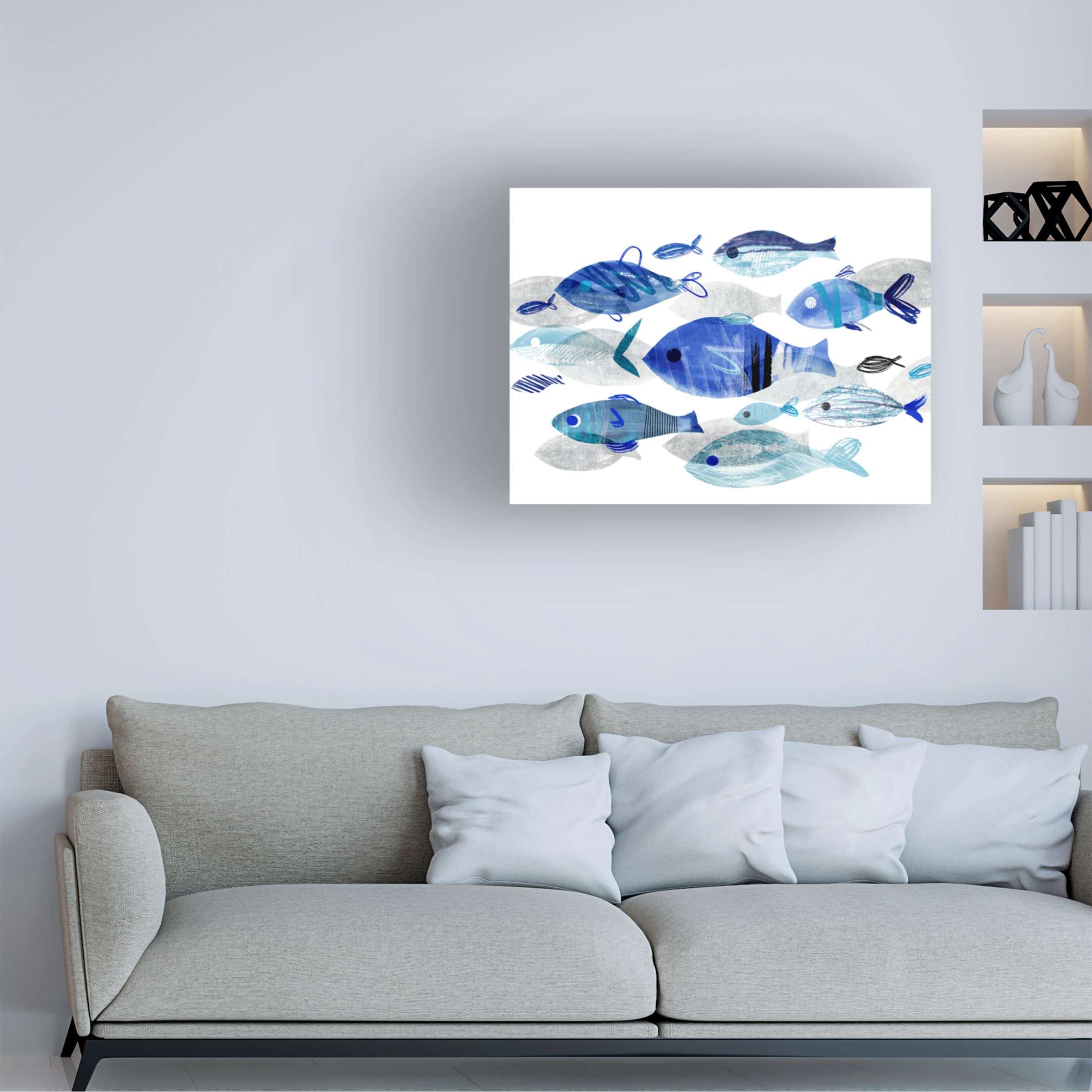 Rosecliff Heights Annie Warren ''Fish Parade II'' Canvas Art | Wayfair
