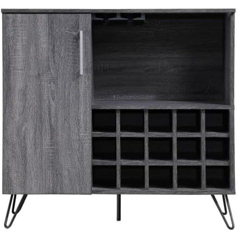 George Oliver Sideboard Wine Cabinet With Wine Rack Modern Wood Storage ...
