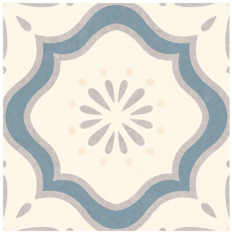The Tile Life DaVinci 7.9" x 7.9" Porcelain Patterned Spanish/Moroccan ...