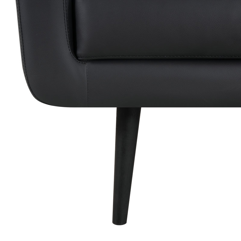 George Oliver Demartini 33.82" Leather Futon Sofa, Convertible Couch ...