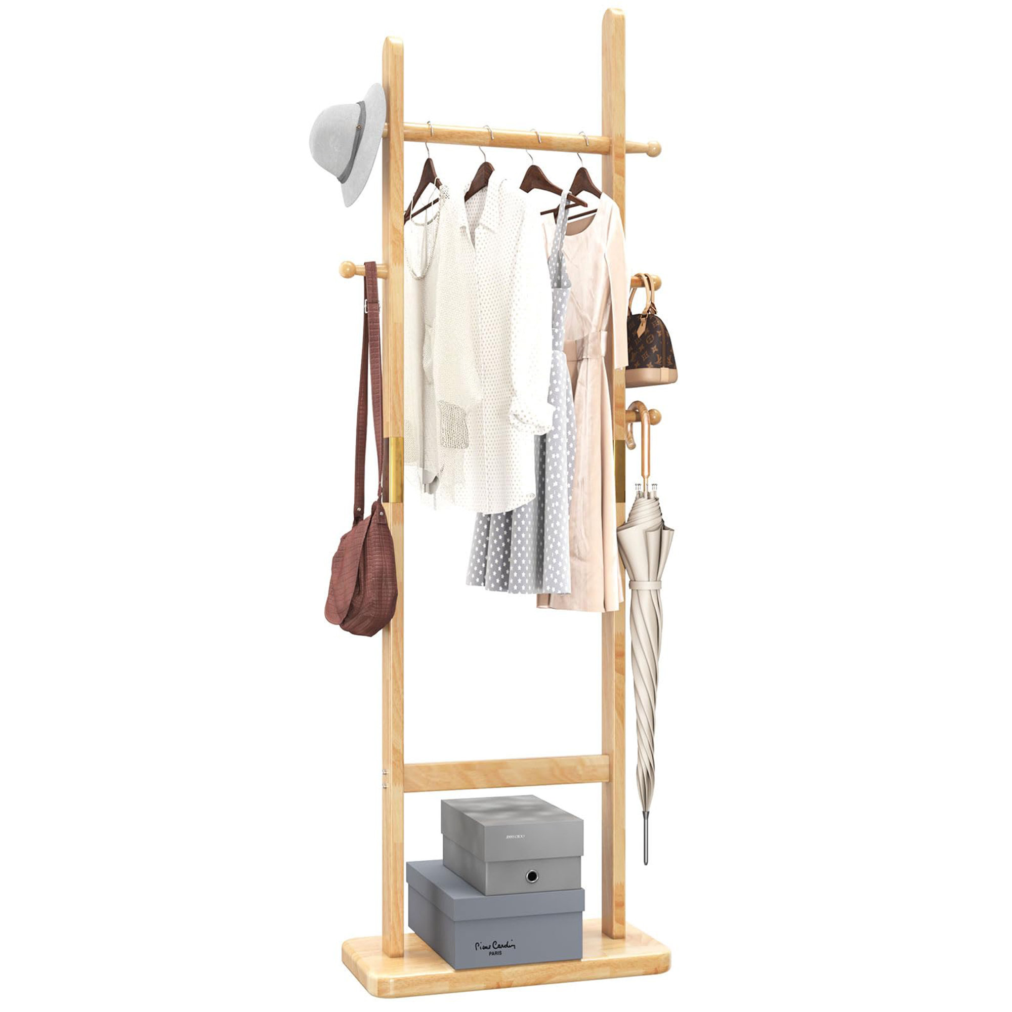 Hokku Designs Keryl Solid Wood Freestanding 5 - Hook Coat Rack | Wayfair