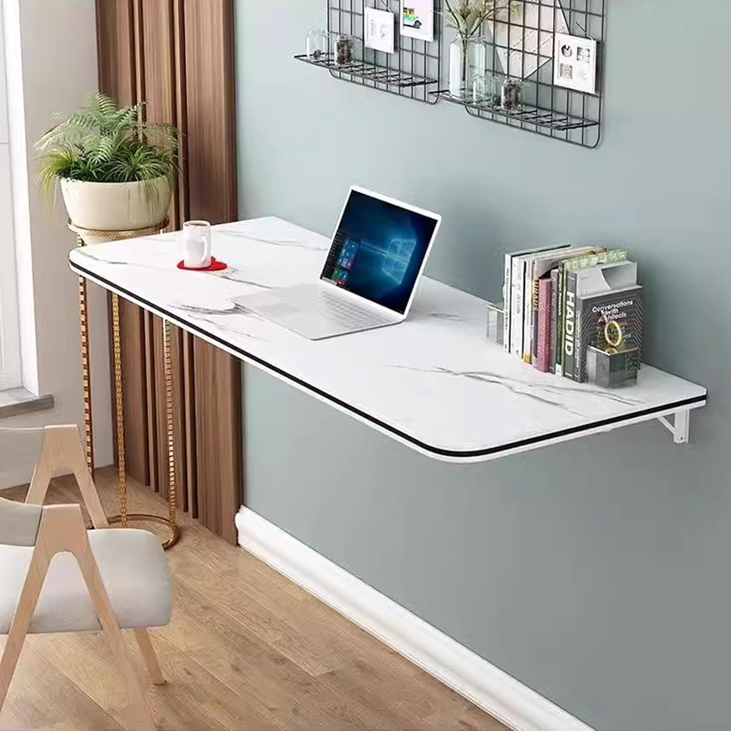 Latitude Run® Wall Small Spaces, Folding Wall Table for Home Office ...