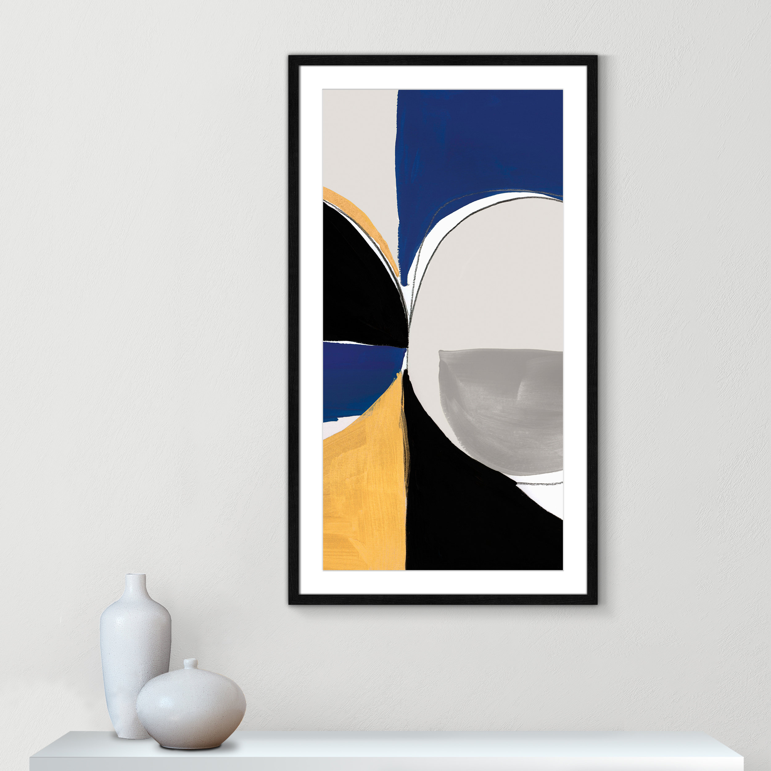 Casa Fine Arts Azure Reflector II - Framed Art W/ 4 Ply Matboard ...