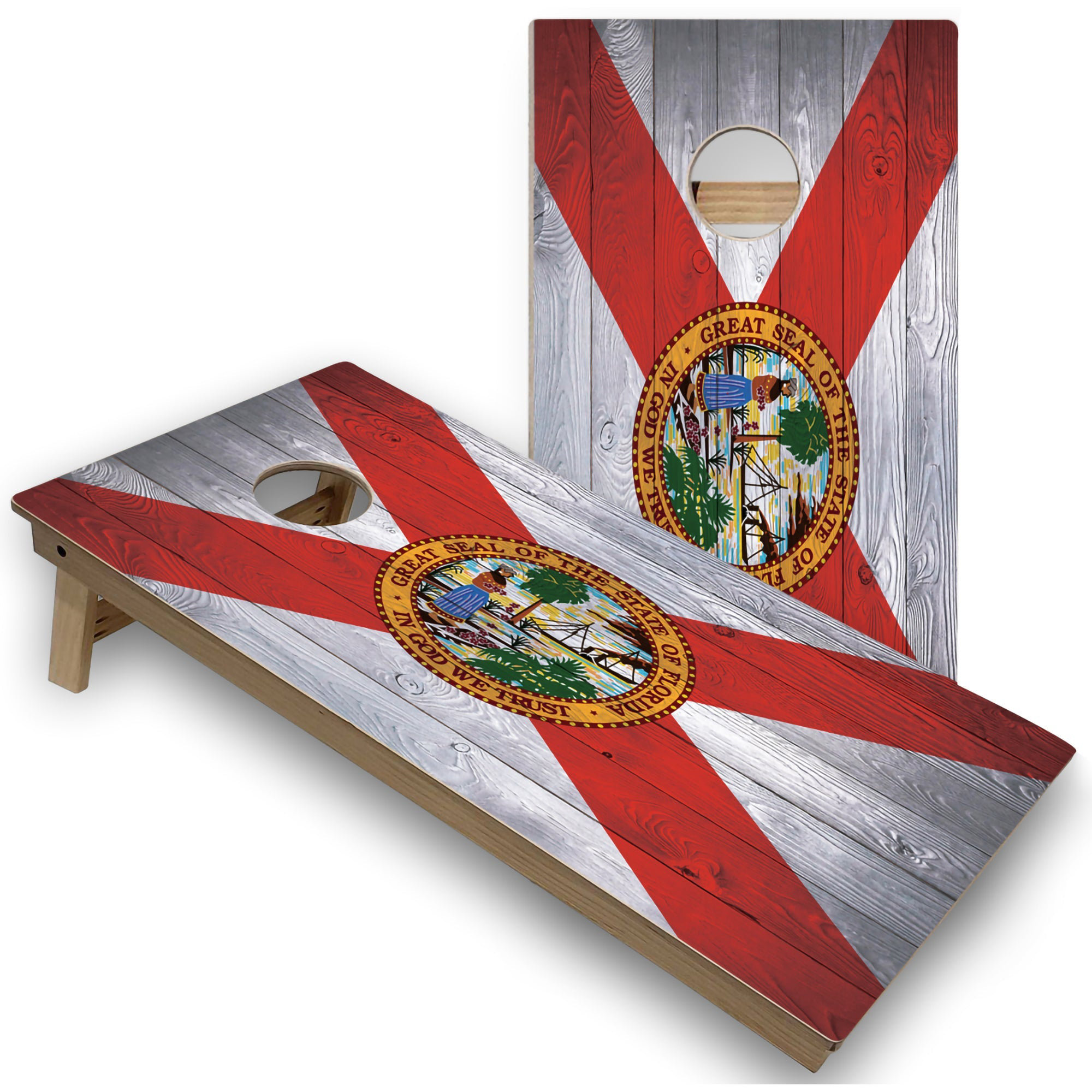 Skip's Garage Florida Flag Regulation 2x4 Cornhole Board Set | Wayfair