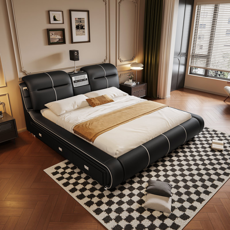 Westco Furniture Multifunctional Smart Upholstered Bed, Luxury King Bed ...