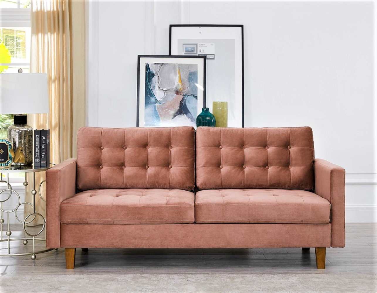 Latitude Run® Brande 74.5" Velvet Square Arm Sofa & Reviews | Wayfair