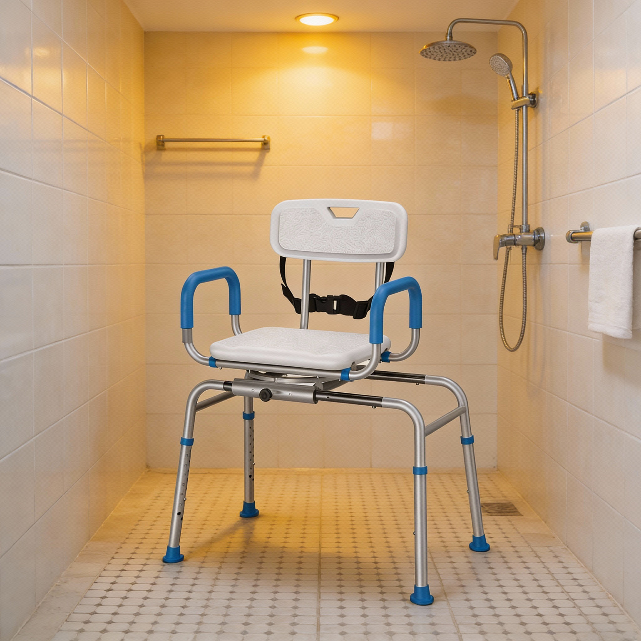 MML Diversified Swivel Shower Chair Tub Transfer Bench With Adjustable ...