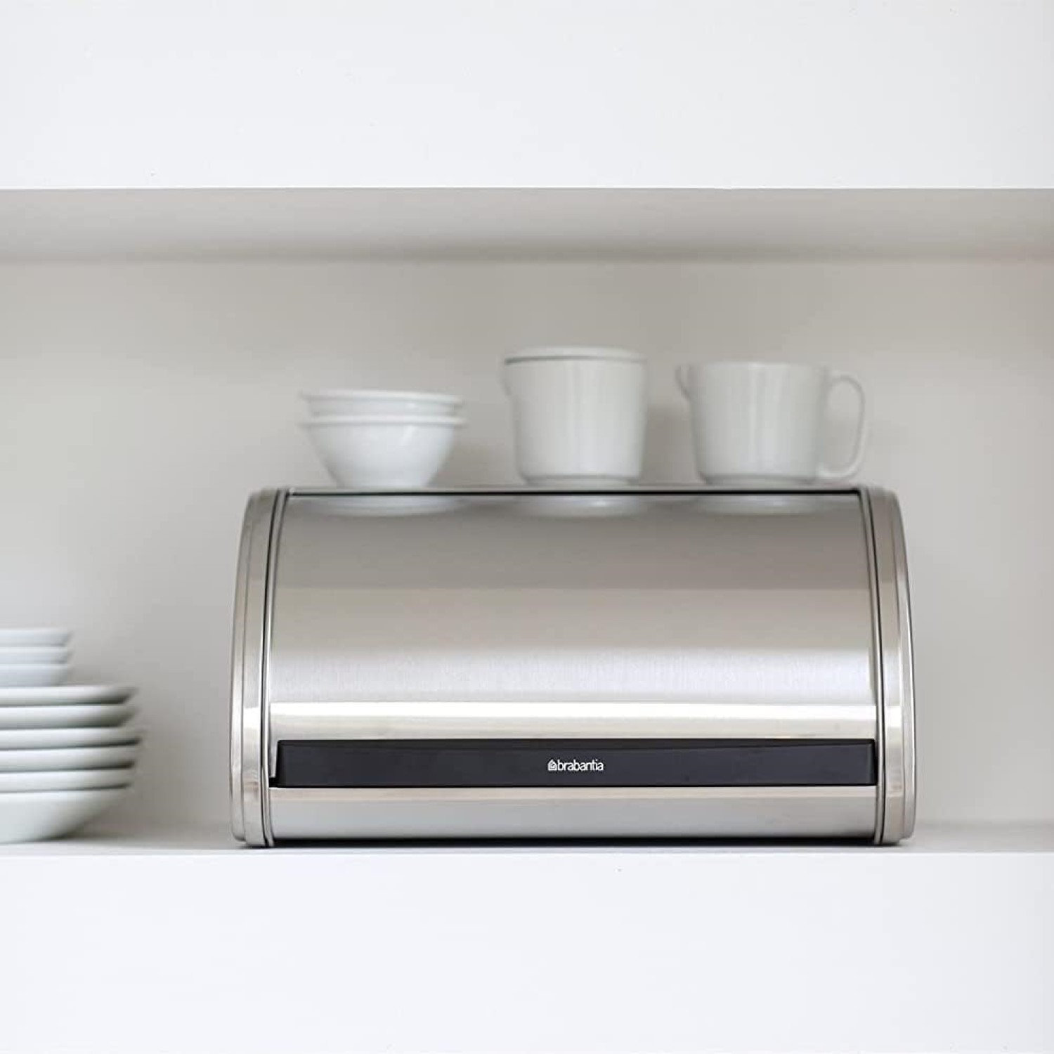 ABILOSS Medium Roll Top Bread Box (Matt Steel) Large Grip Front Opening ...