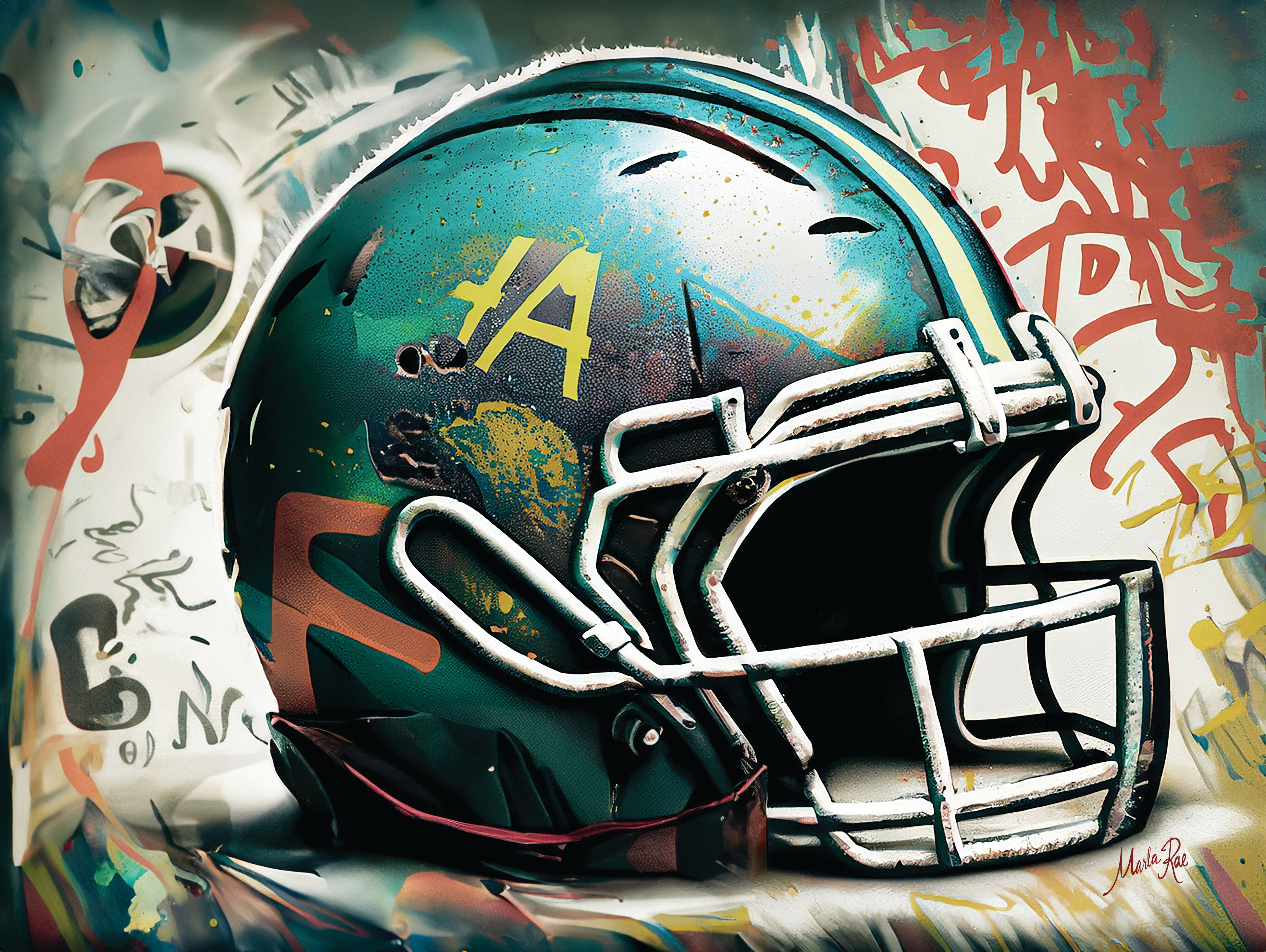 17 Stories Graffiti Football Helmut by Marla Rae - Wayfair Canada