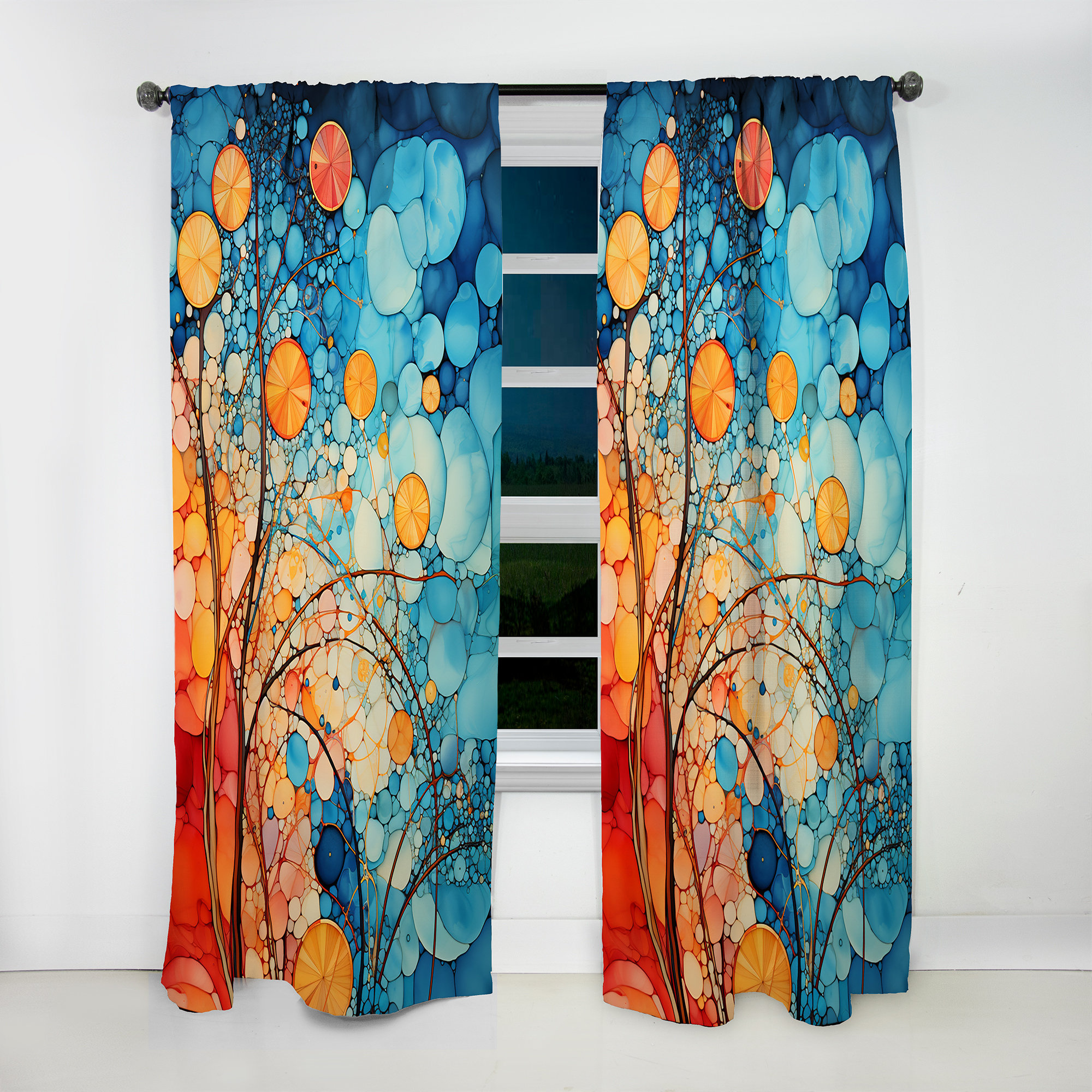 East Urban Home Noelton - Abstract Mosaic - Modern Velvet Curtain ...