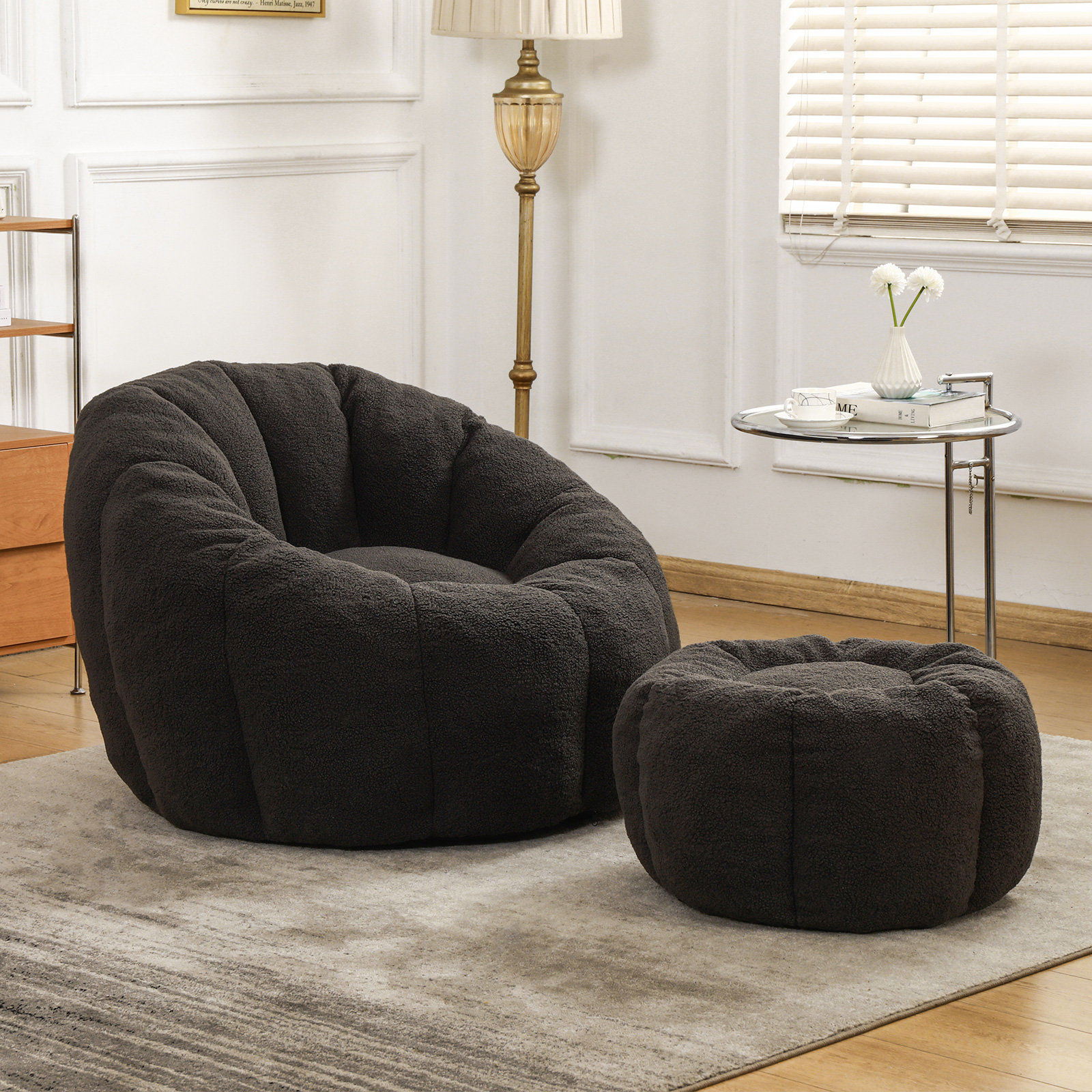 Trule Bean Bag Chair Bean Bag Chairs With Ottoman For Adults Comfy ...