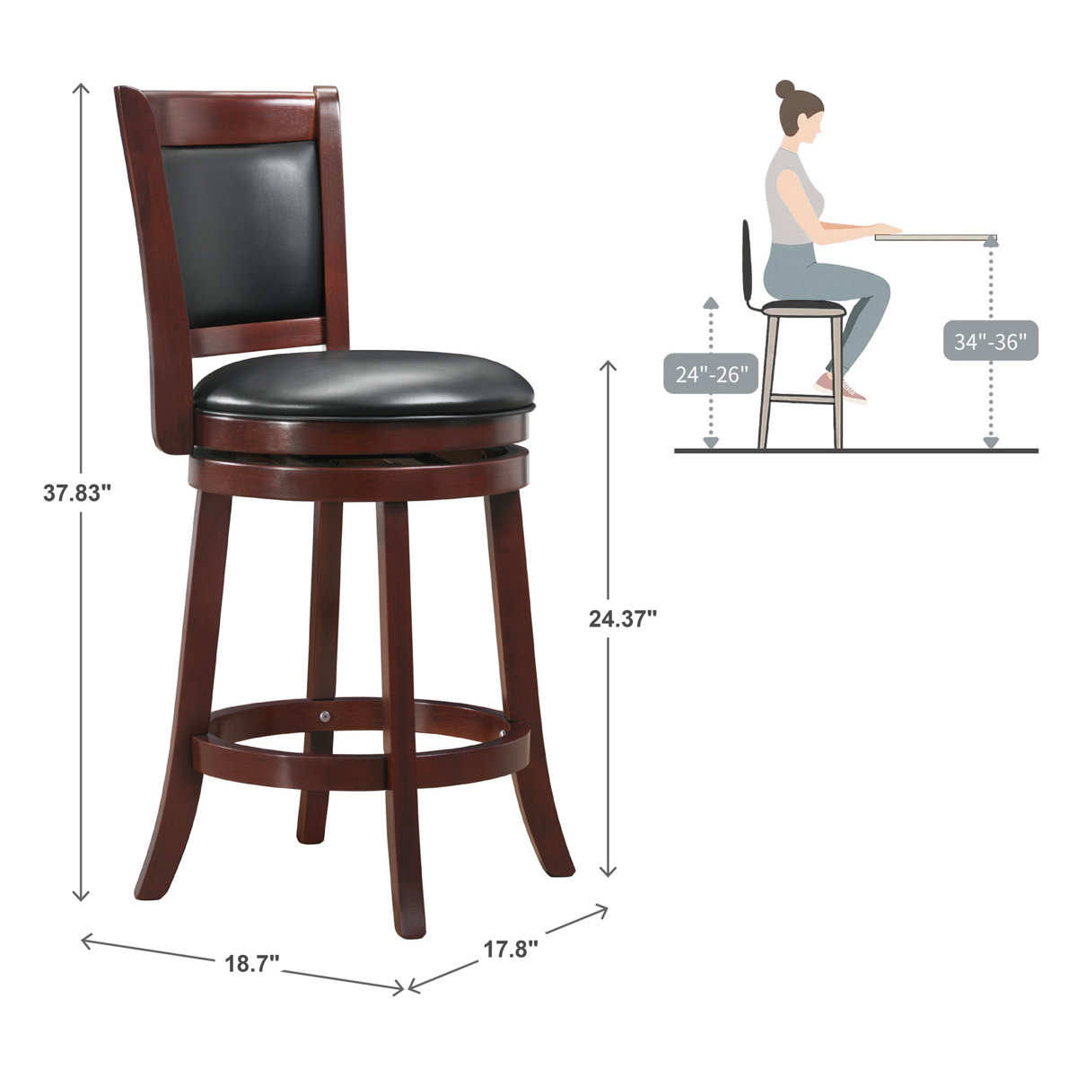 Andover Mills™ Leda Swivel Bar & Counter Stool & Reviews | Wayfair