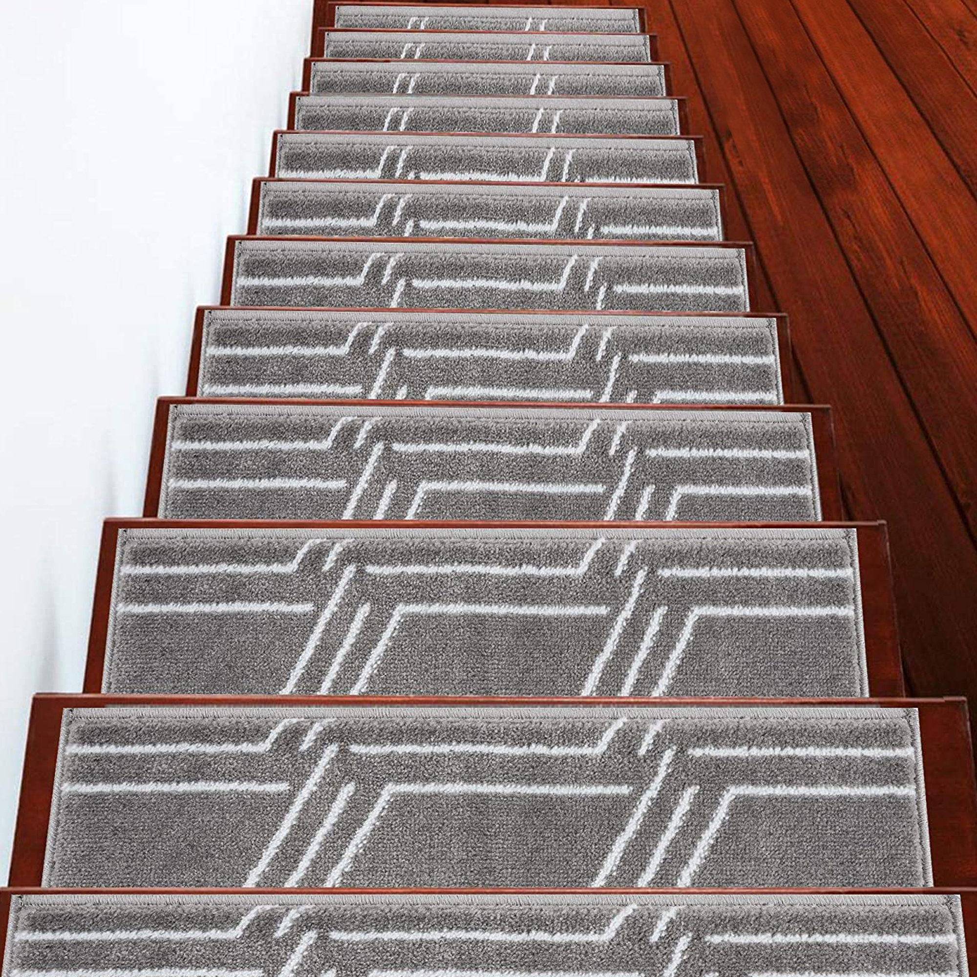 Darby Home Co Dibenedetto Trellis Vibrant and Soft Grey/White Stair ...