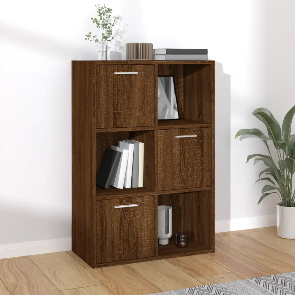 vidaXL Storage Cabinet Bookshelf Shelving Unit Book Cabinet Engineered ...