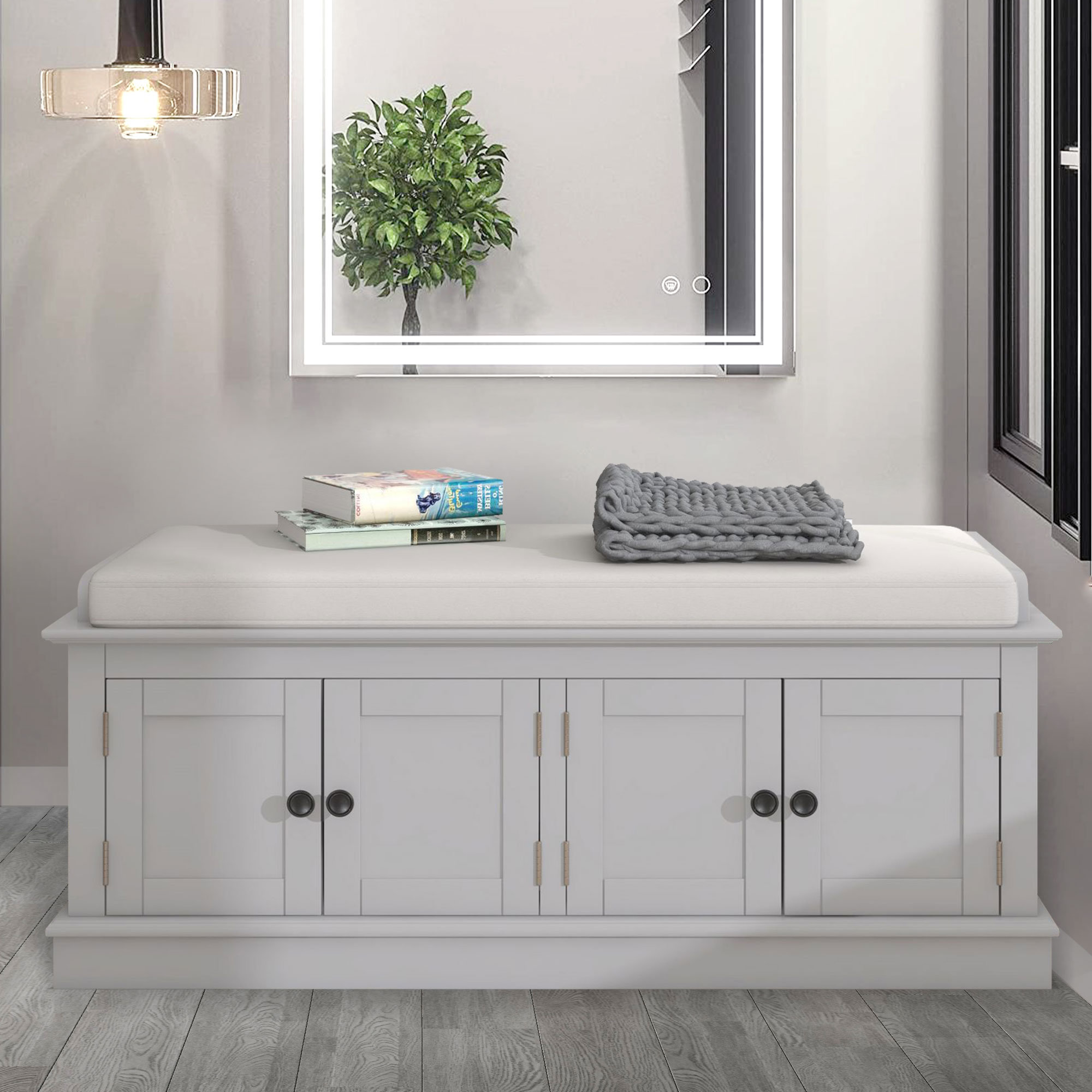 Wildon Home® Storage Bench Entryway Bench With Adjustable Shelves, Shoe ...