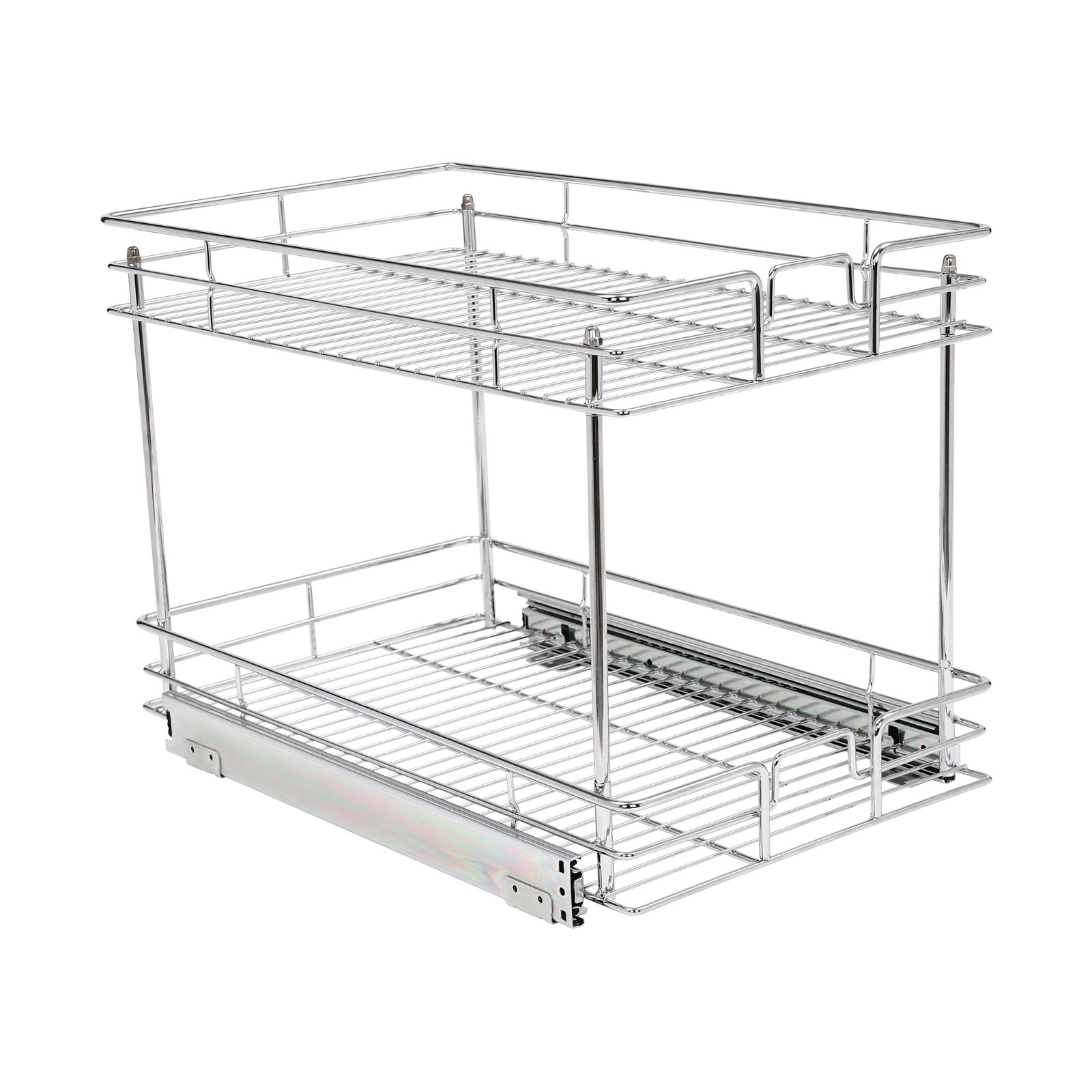 Rebrilliant Melan 2-Tier Pull-out Cabinet Organizer Kitchen Shelves ...