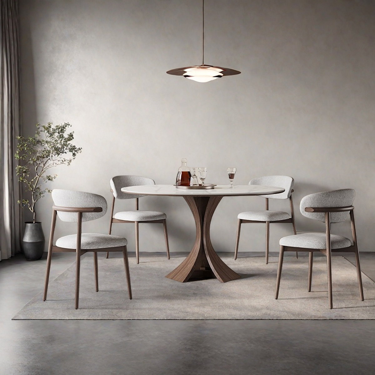 Corrigan Studio® Elegant Round Dining Table with Marble Top | Wayfair