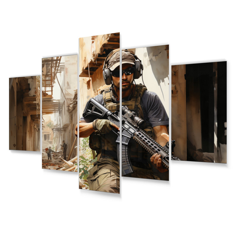 Design Art Us Military in Mission III - Army Metal Wall Art Prints Set ...